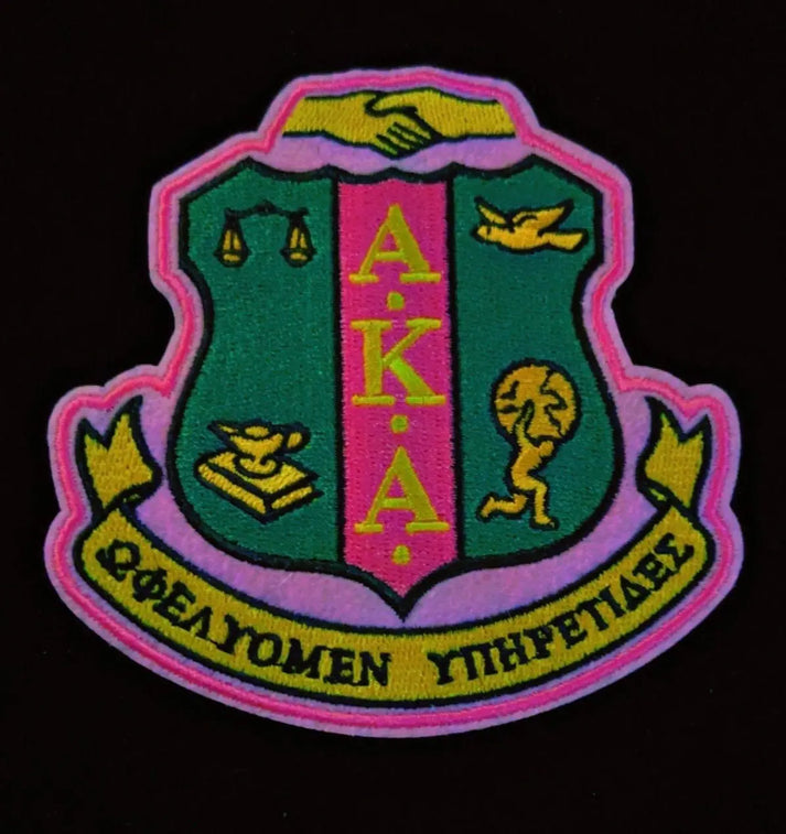AKA Shield Patch – Embroidered Sorority Emblem – B.eaded E.verything by ...